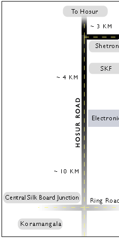 Melco Engraving Inc., Bangalore, India - Route Map